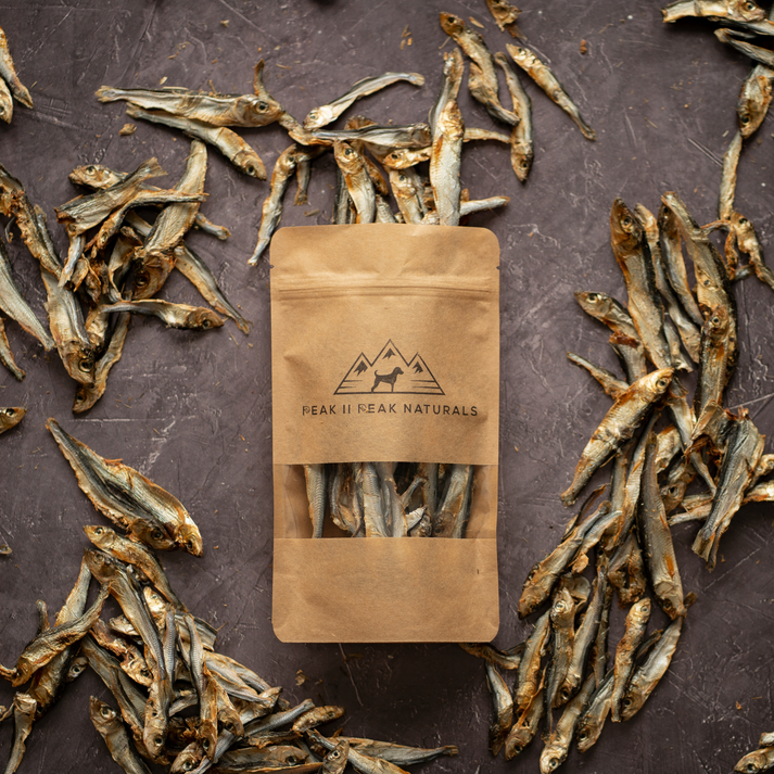 100% Natural Dog Treat - Sprats 60g – PEAK II PEAK NATURALS